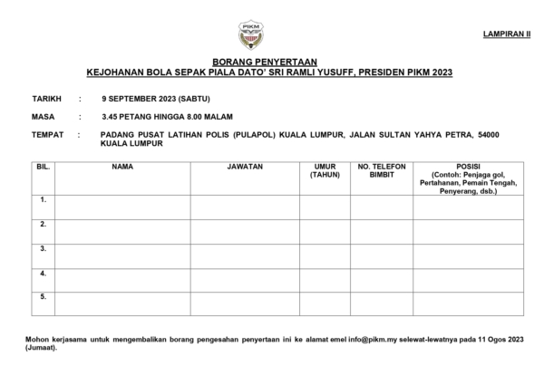SURAT EDARAN PIKM KE-22/2023: JEMPUTAN MENYERTAI PASUKAN BOLA SEPAK ...