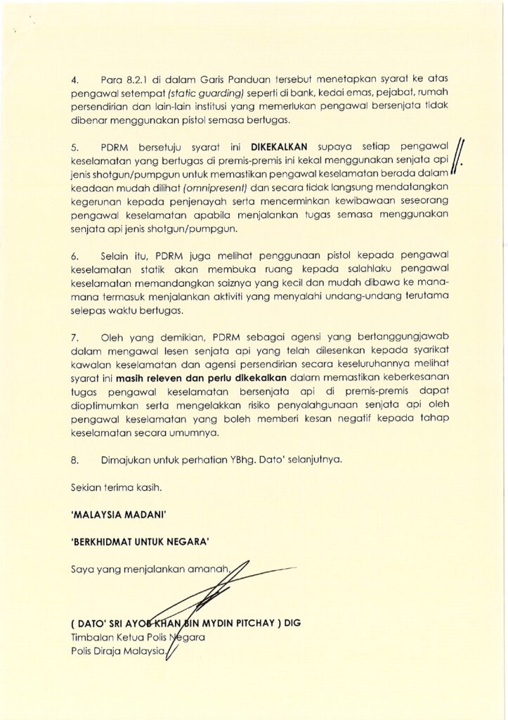 SURAT EDARAN PIKM KE-6/2024: KAJIAN KE ATAS LARANGAN PENGGUNAAN SENJATA ...