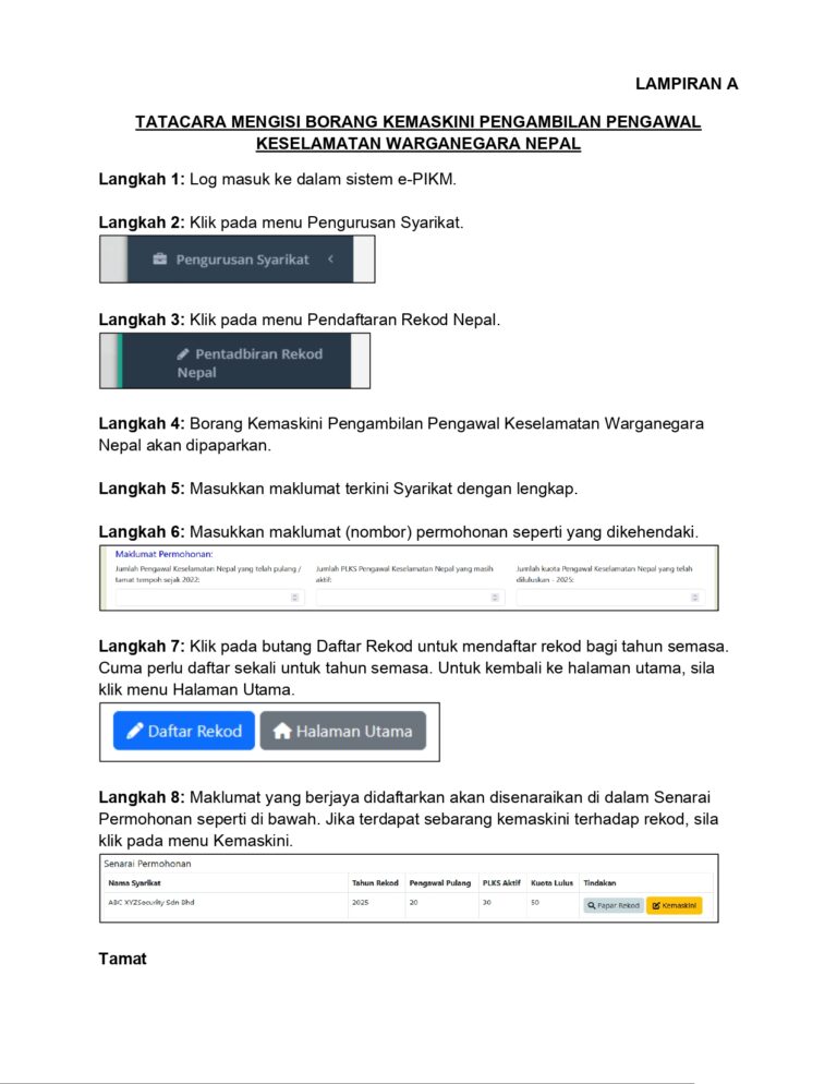 SURAT EDARAN PIKM KE-6/2025: TINDAKAN PENGISIAN BUTIRAN PENGAMBILAN ...